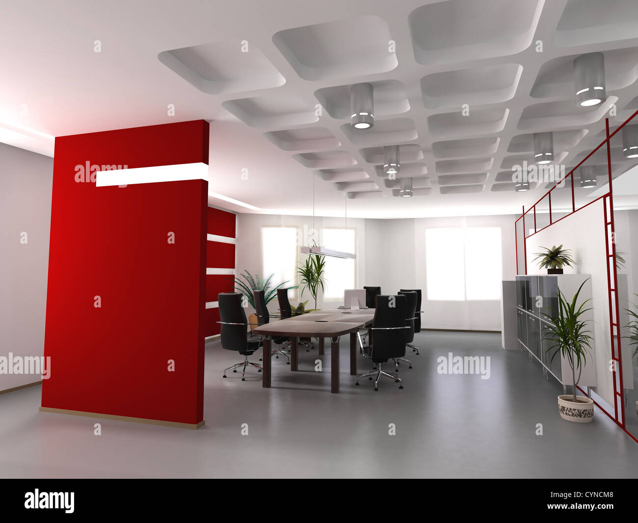 the modern office interior design (3d render Stock Photo - Alamy