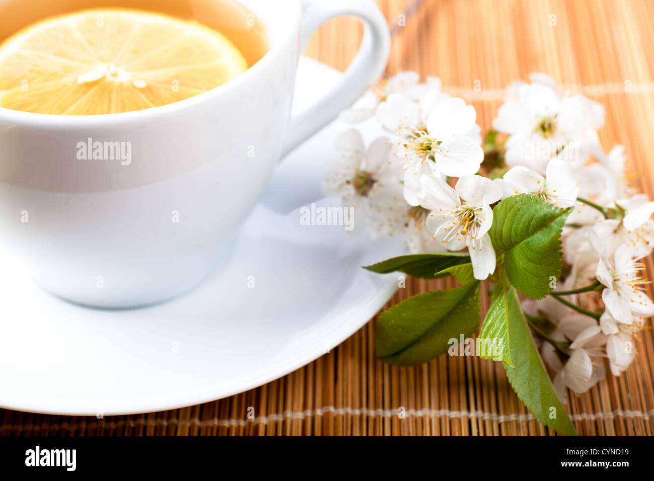 Tea with flower Stock Photo - Alamy