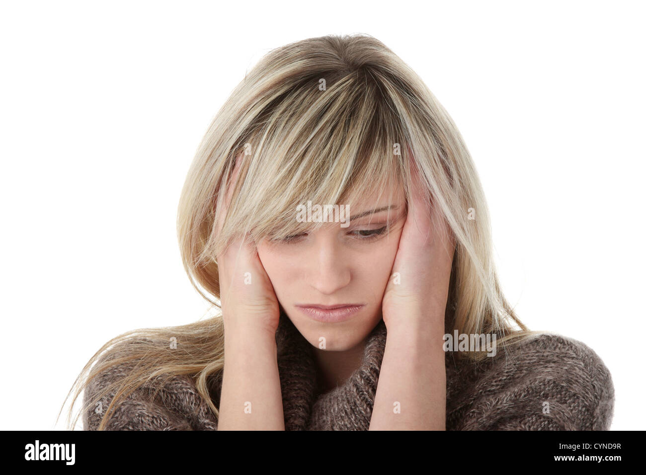 Young beautiful woman with depression Stock Photo - Alamy