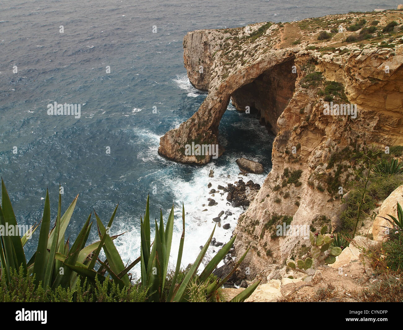 A wavy sea at Blue grotto Stock Photo - Alamy