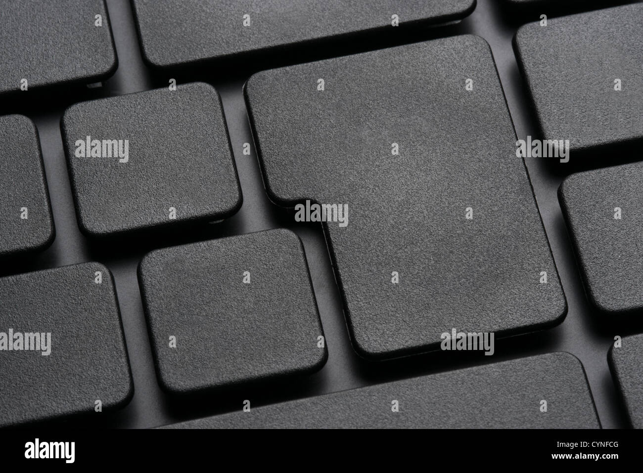 Detail of black computer keyboard without any letters on keys Stock ...