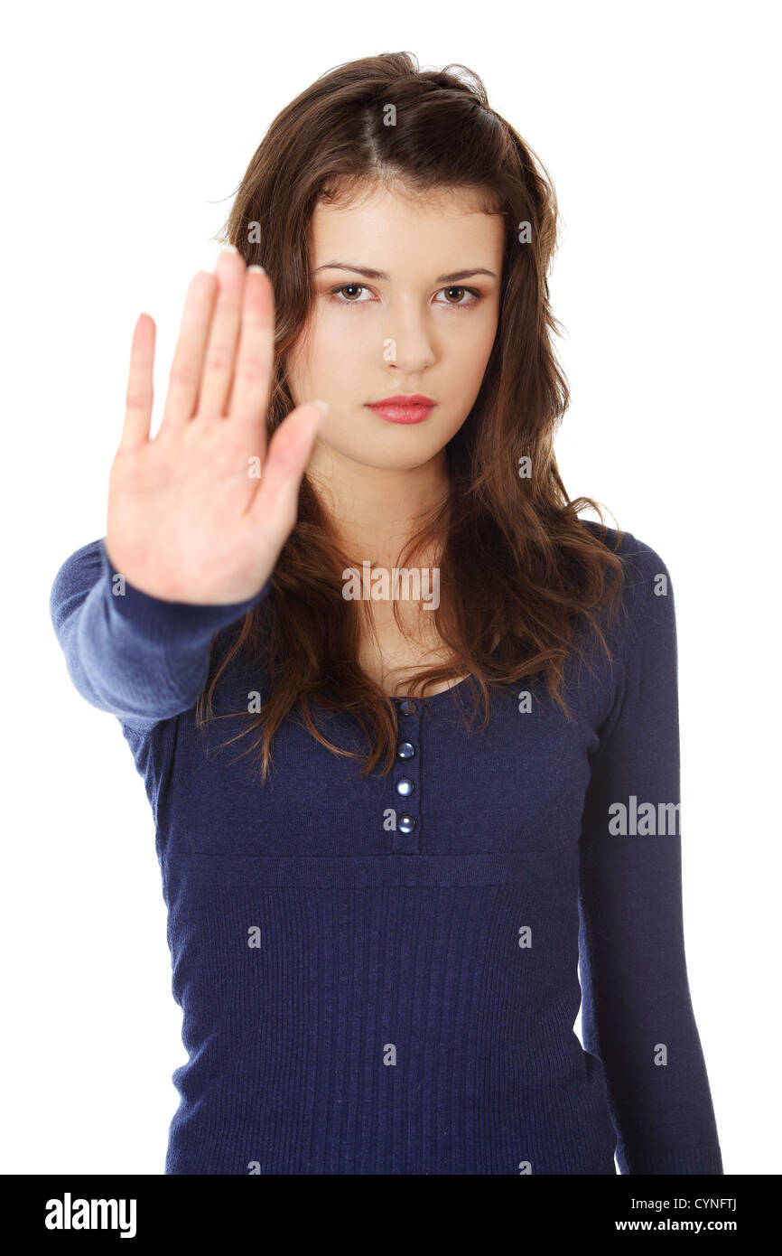 Female hand stop dramatic business hi-res stock photography and images ...