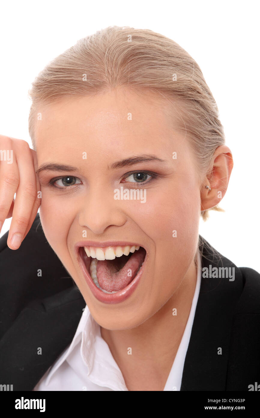 Happy business woman Stock Photo - Alamy