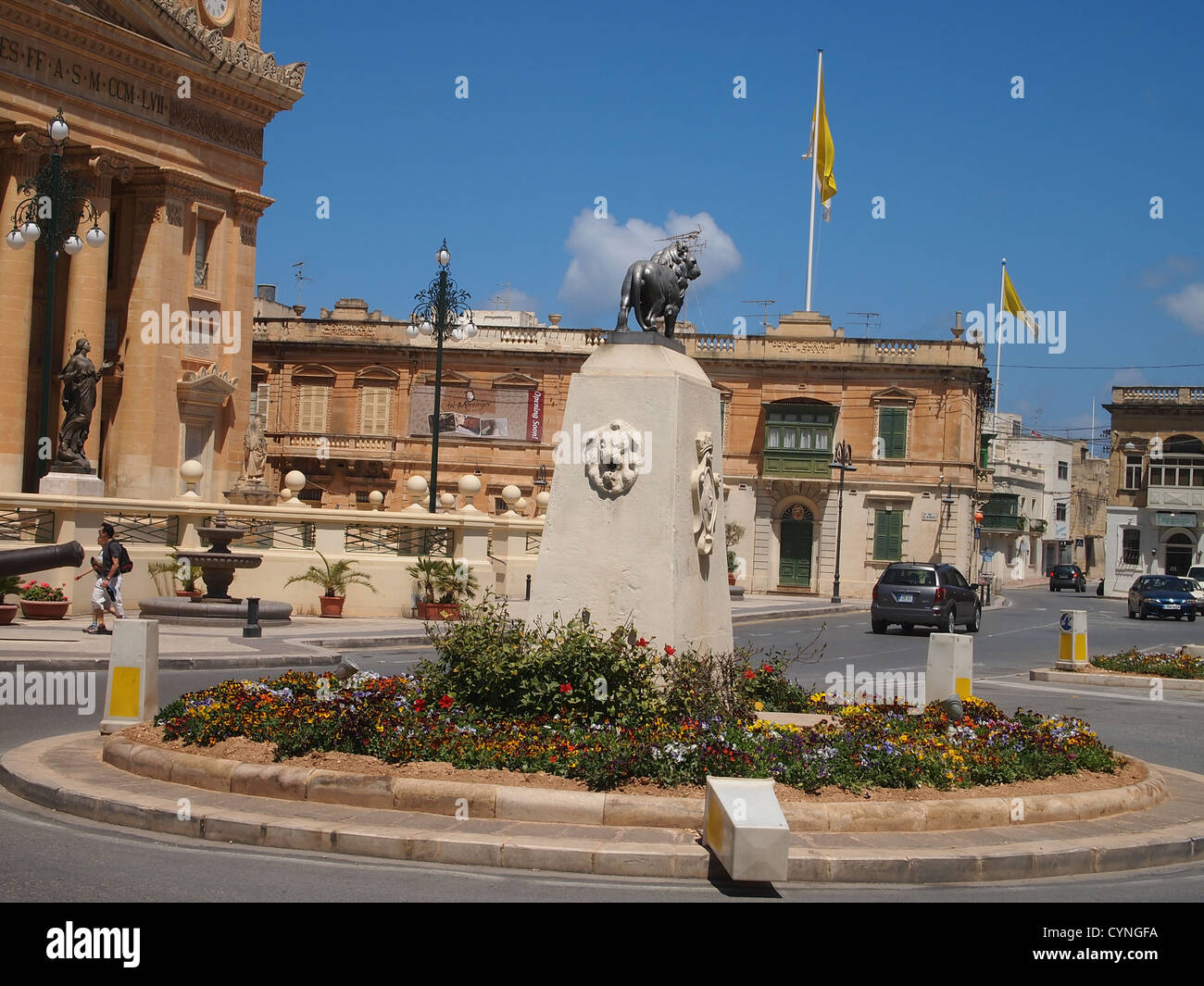 An interesting triffic circle on Malta island Stock Photo - Alamy