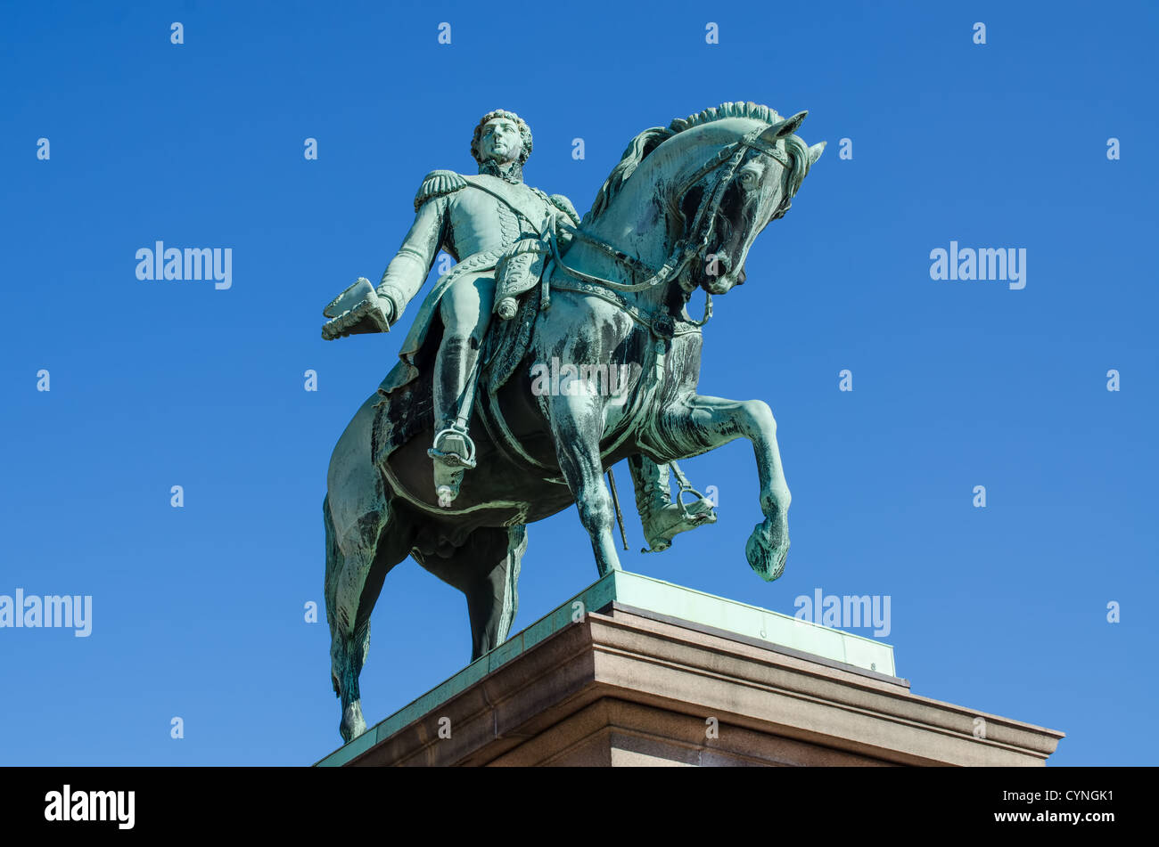 Statue of king Carl Johan Stock Photo - Alamy