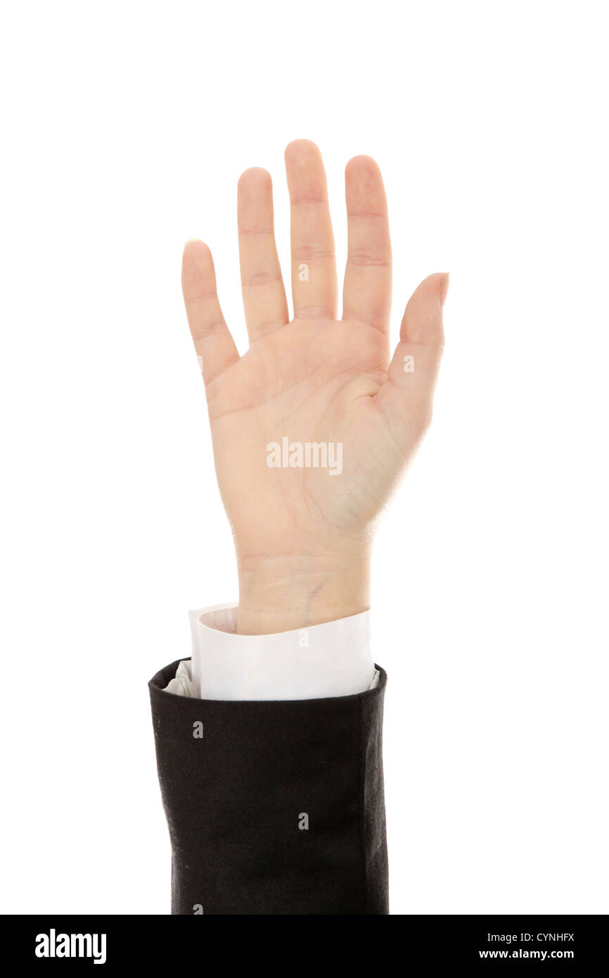 Businesswoman hand up Stock Photo - Alamy