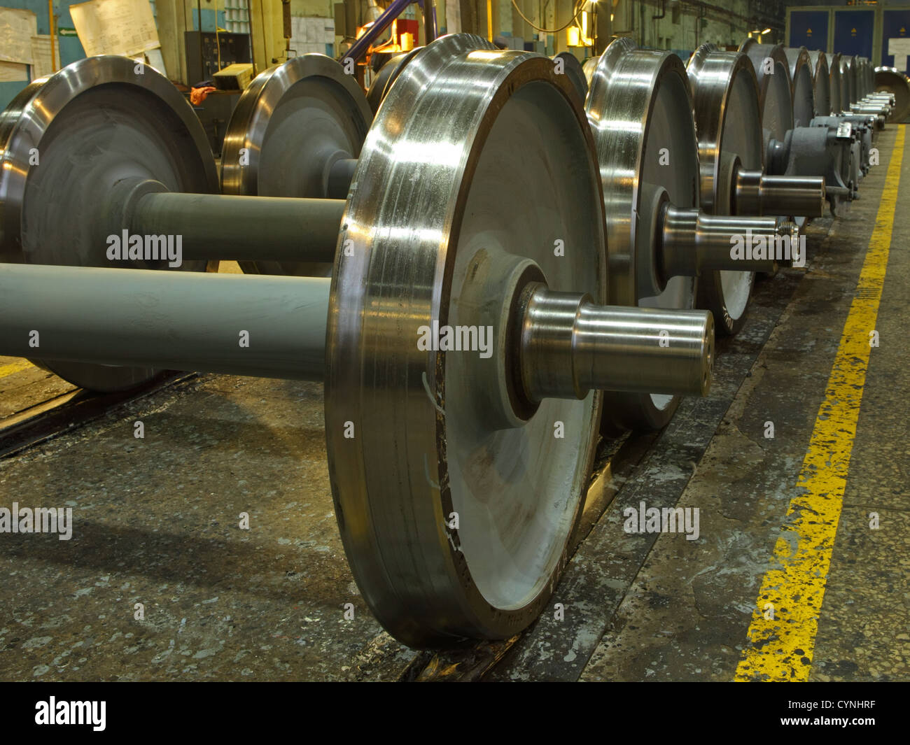 The train wheels in repair Stock Photo - Alamy