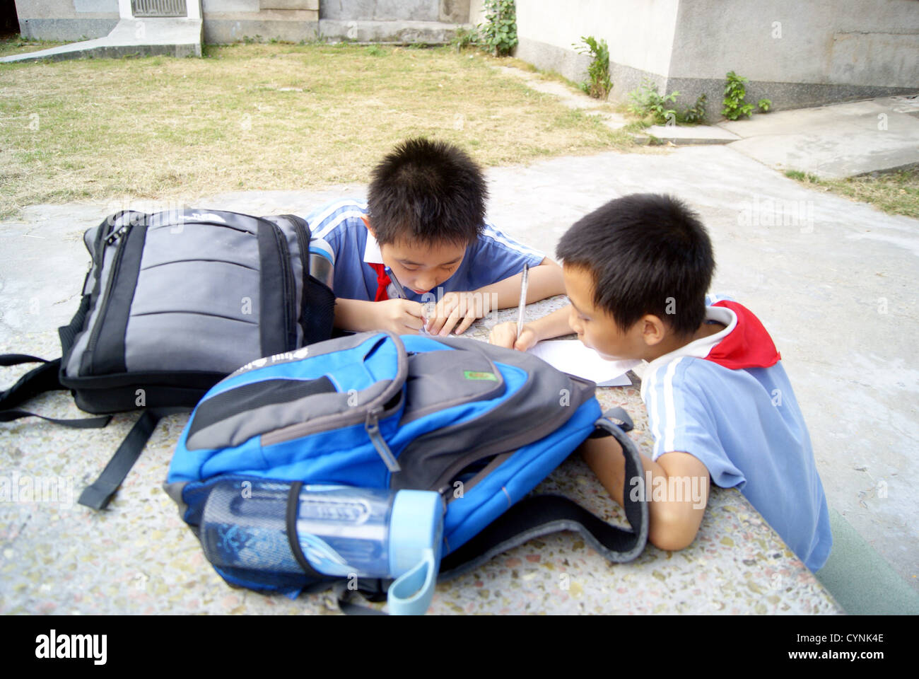 China's primary school students in doing his homework Stock Photo - Alamy