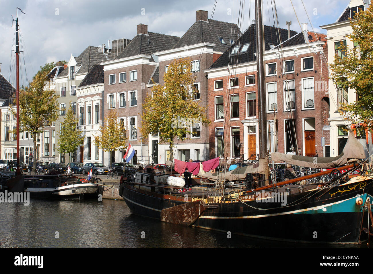 Boats in a canal of the city of Groningen.Netherlands Stock Photo - Alamy