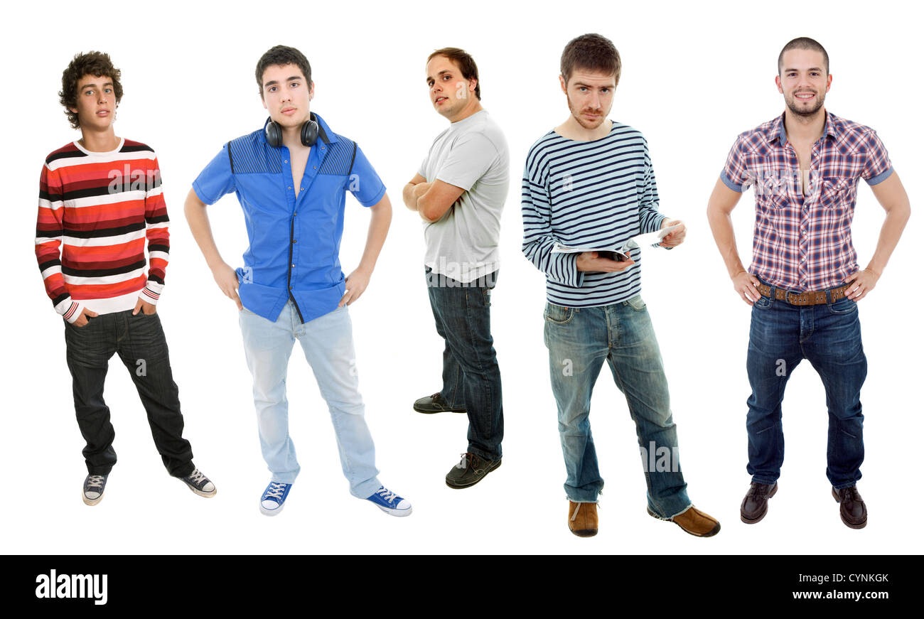 group of young men full body, isolated Stock Photo - Alamy