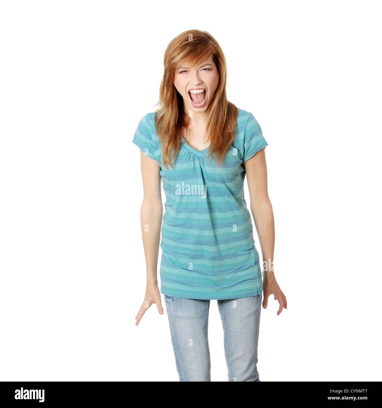 Teen girl screaming Stock Photo - Alamy