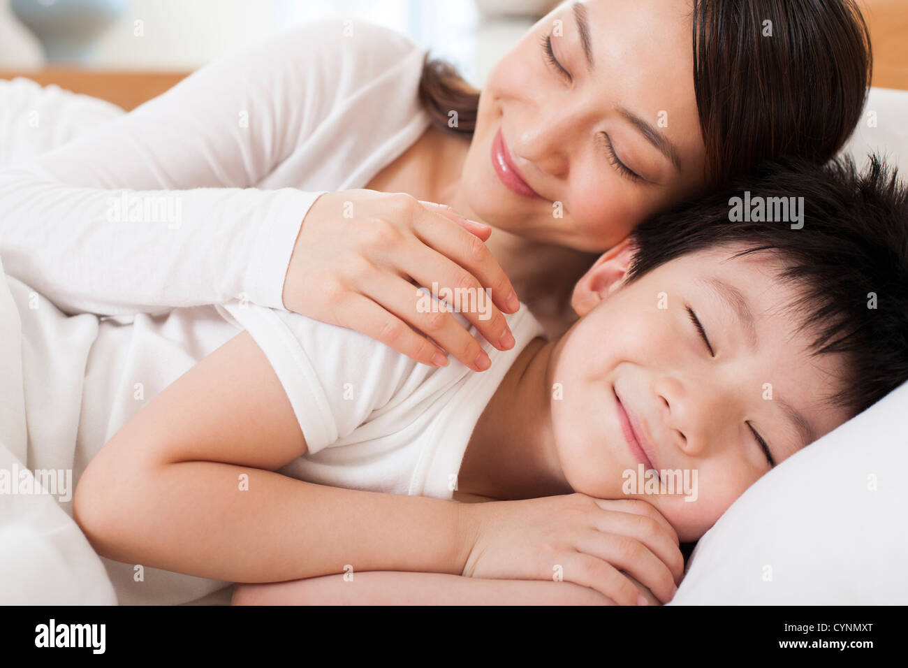 Mother and son in sweet dreams Stock Photo - Alamy