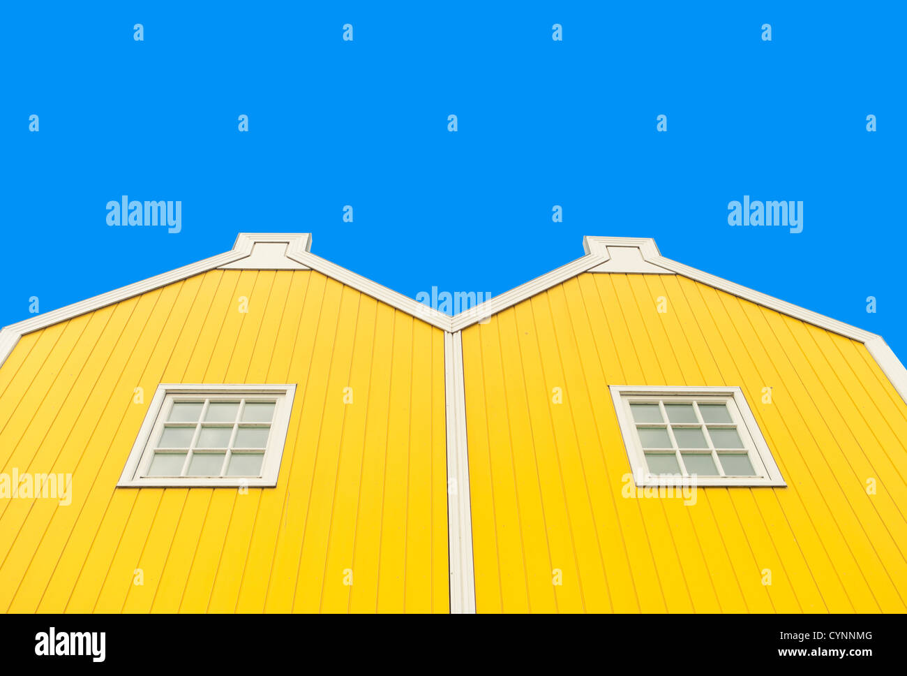 two identical roof tops with window Stock Photo - Alamy