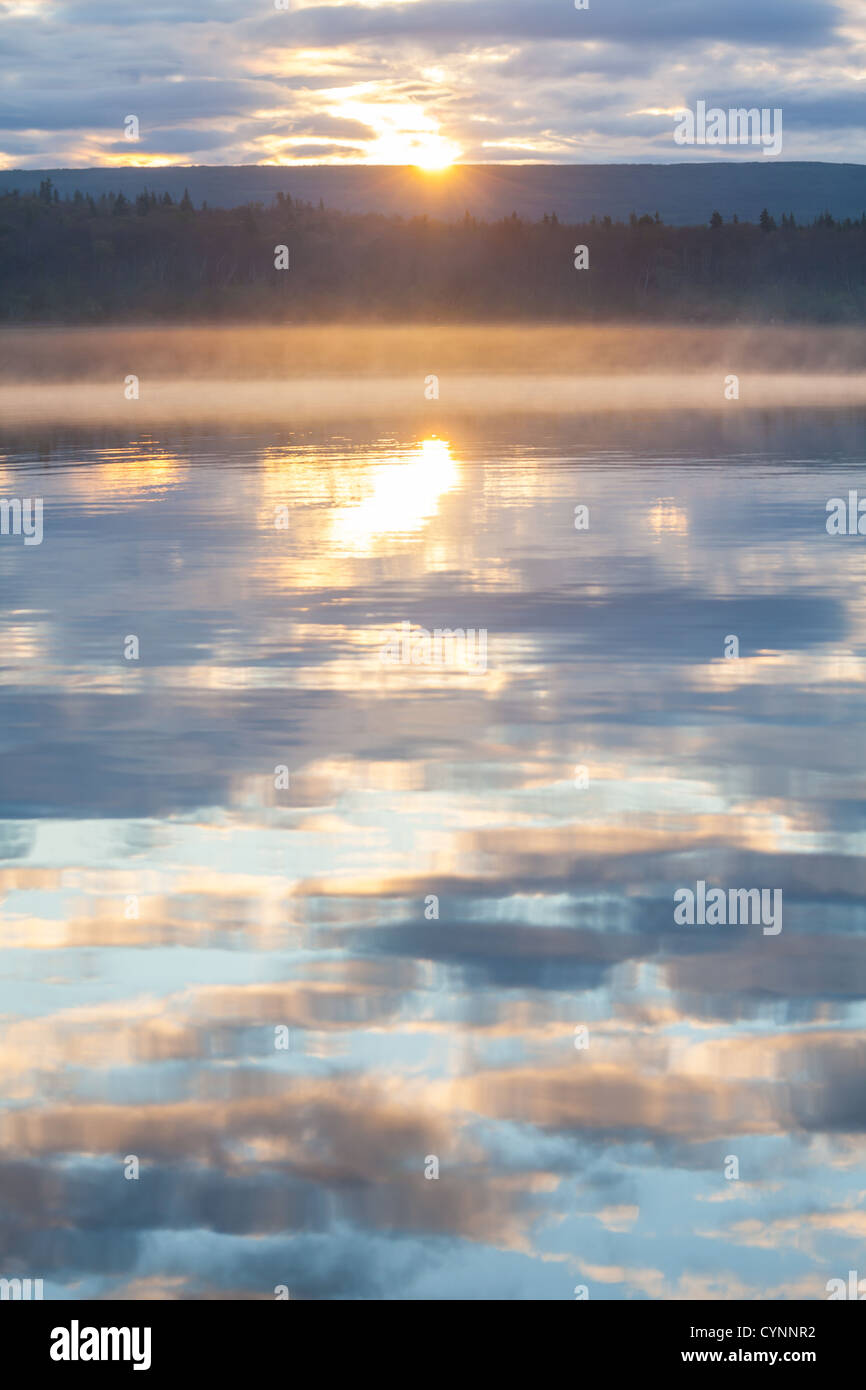 Sunset scene on lake Stock Photo - Alamy