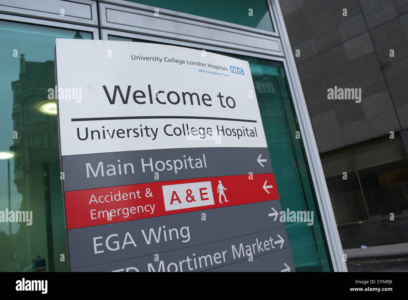 Hospital sign at university college hospital london uk hi-res stock ...