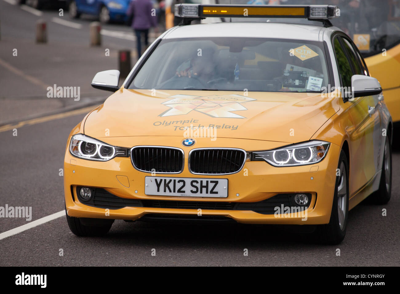 The official Olympic torch relay car - Part of the Olympic Torch parade ...