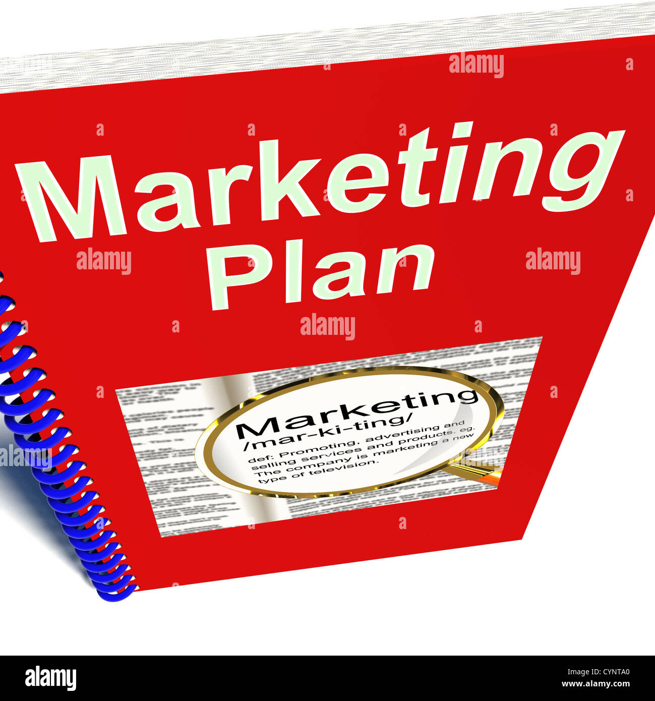 Marketing Plan Book Shows Promotion Strategy Report Stock Photo - Alamy