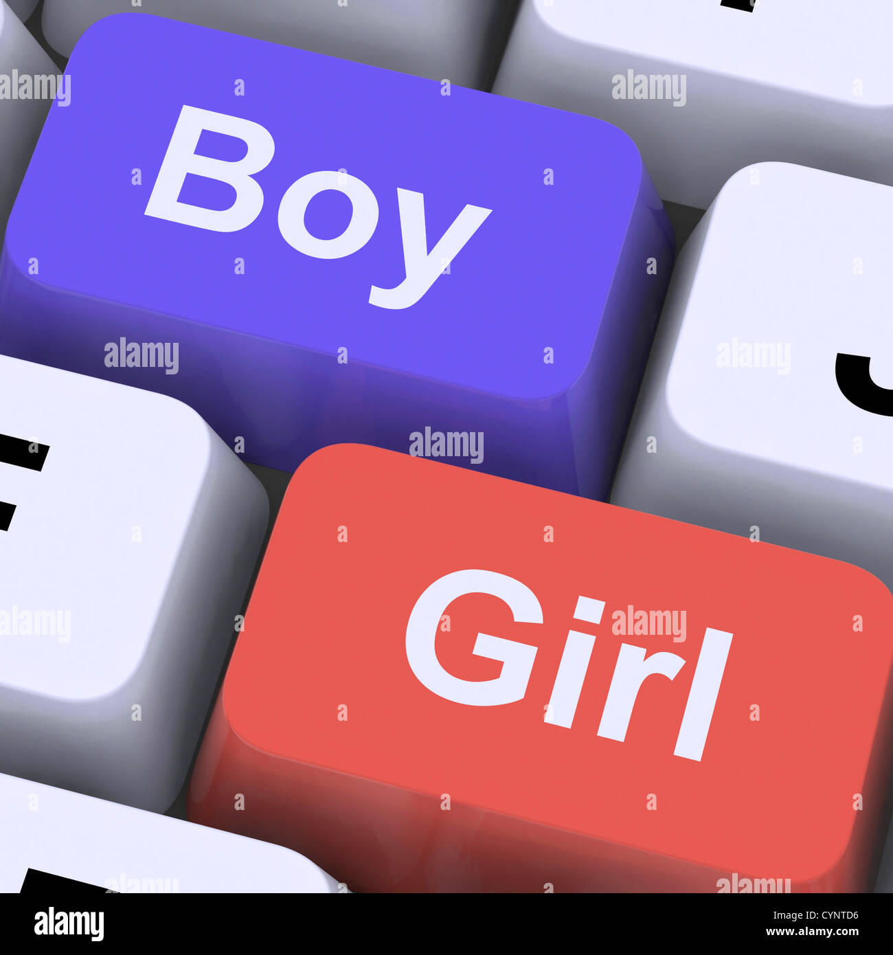 Boy And Girl Keys As Symbols For Newborn Baby Stock Photo - Alamy