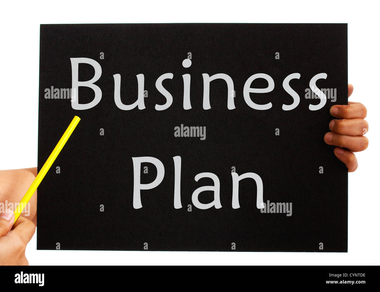 Business Plan Board Showing Management Strategy Stock Photo - Alamy