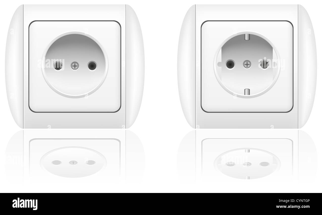electrical socket illustration isolated on white background Stock Photo ...