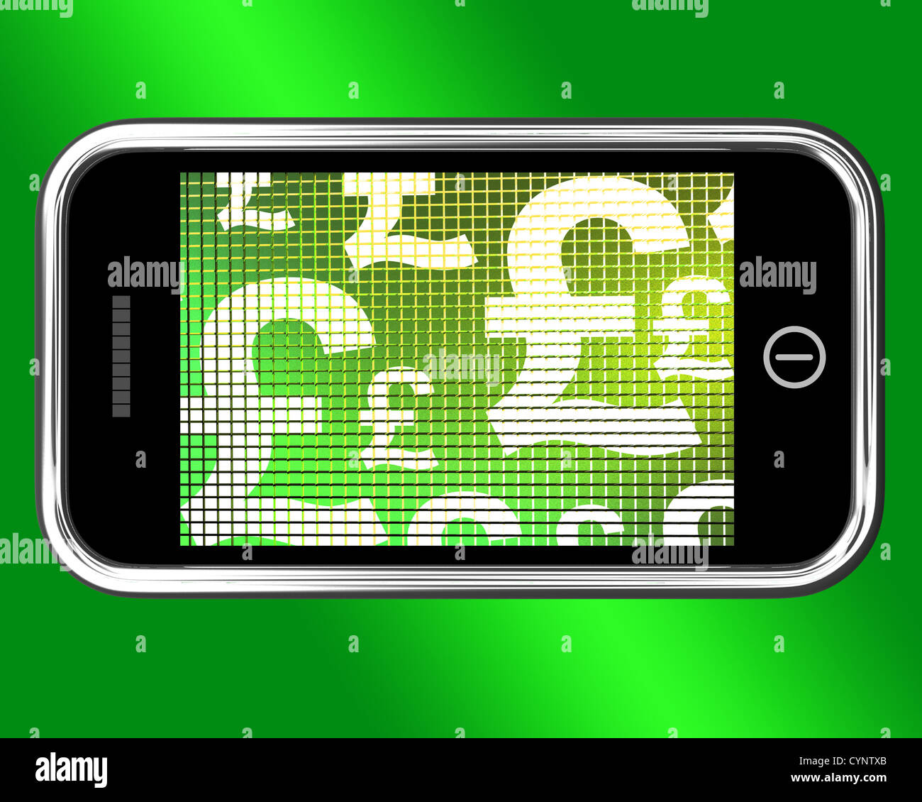 British Pounds Signs On A Mobile Phone Screen Stock Photo - Alamy