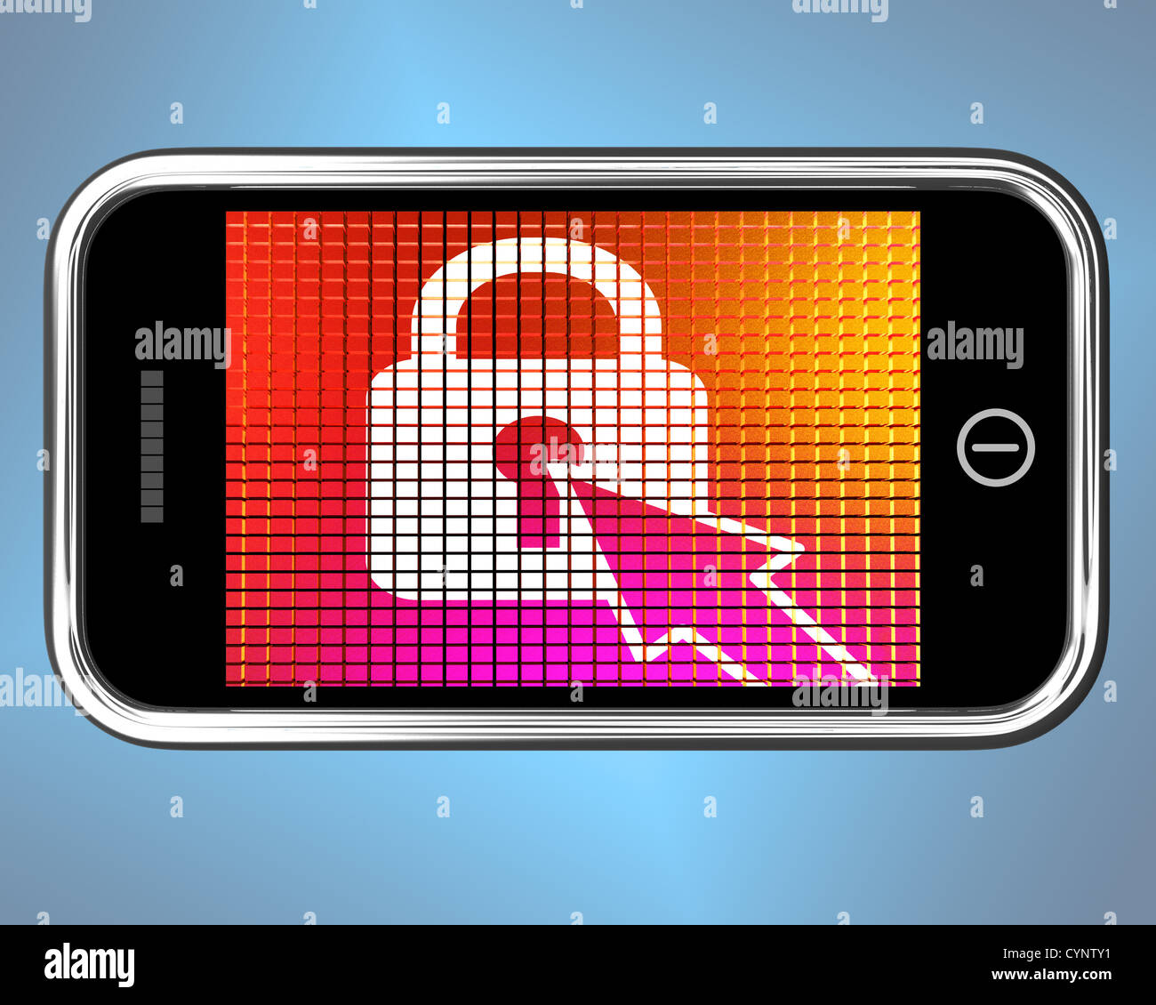 Locked Padlock Mobile Screen Showing Access Protected Stock Photo - Alamy