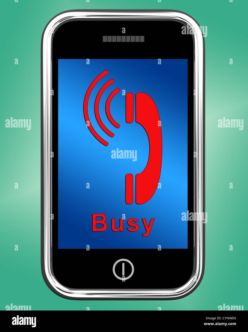 Busy Icon On Mobile Phone Showing Engaged Connection Stock Photo - Alamy