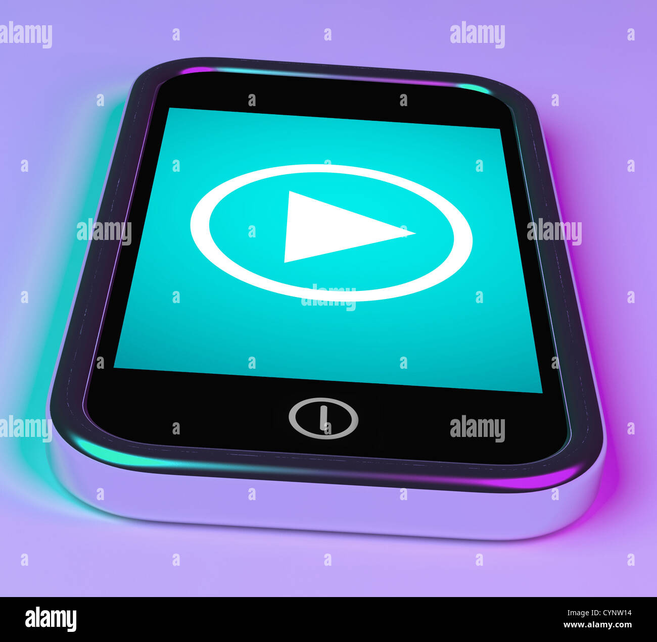 Video Play Sign On Mobile Smartphone For Playing Media Stock Photo - Alamy