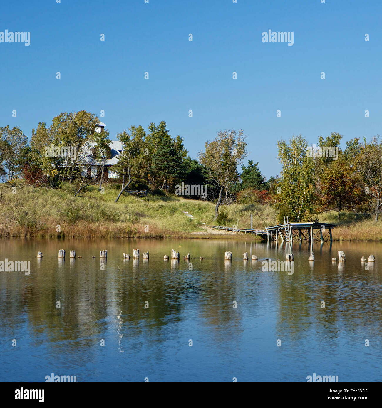 Old Kalamazoo River lighthouse, destroyed by a tornado in 1959 and ...