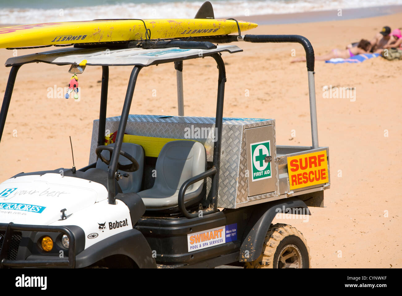 bobcat beach rescue vehicle on bilgola beach,sydney Stock Photo - Alamy