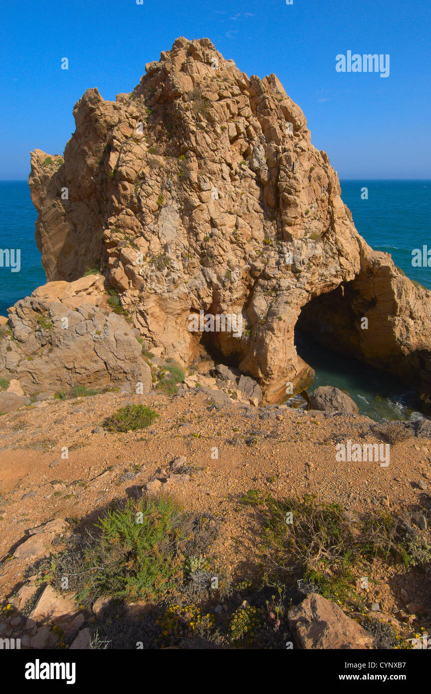 Mojacar, Beach and cliffs, Almeria province, Andalusia, Spain Stock ...