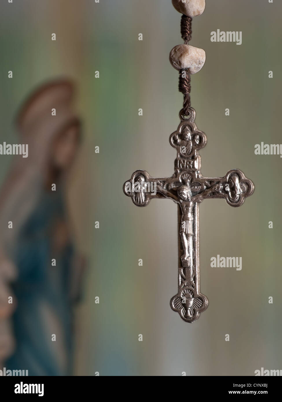 Cross with virgin Mary , for religious,spiritual themes Stock Photo - Alamy
