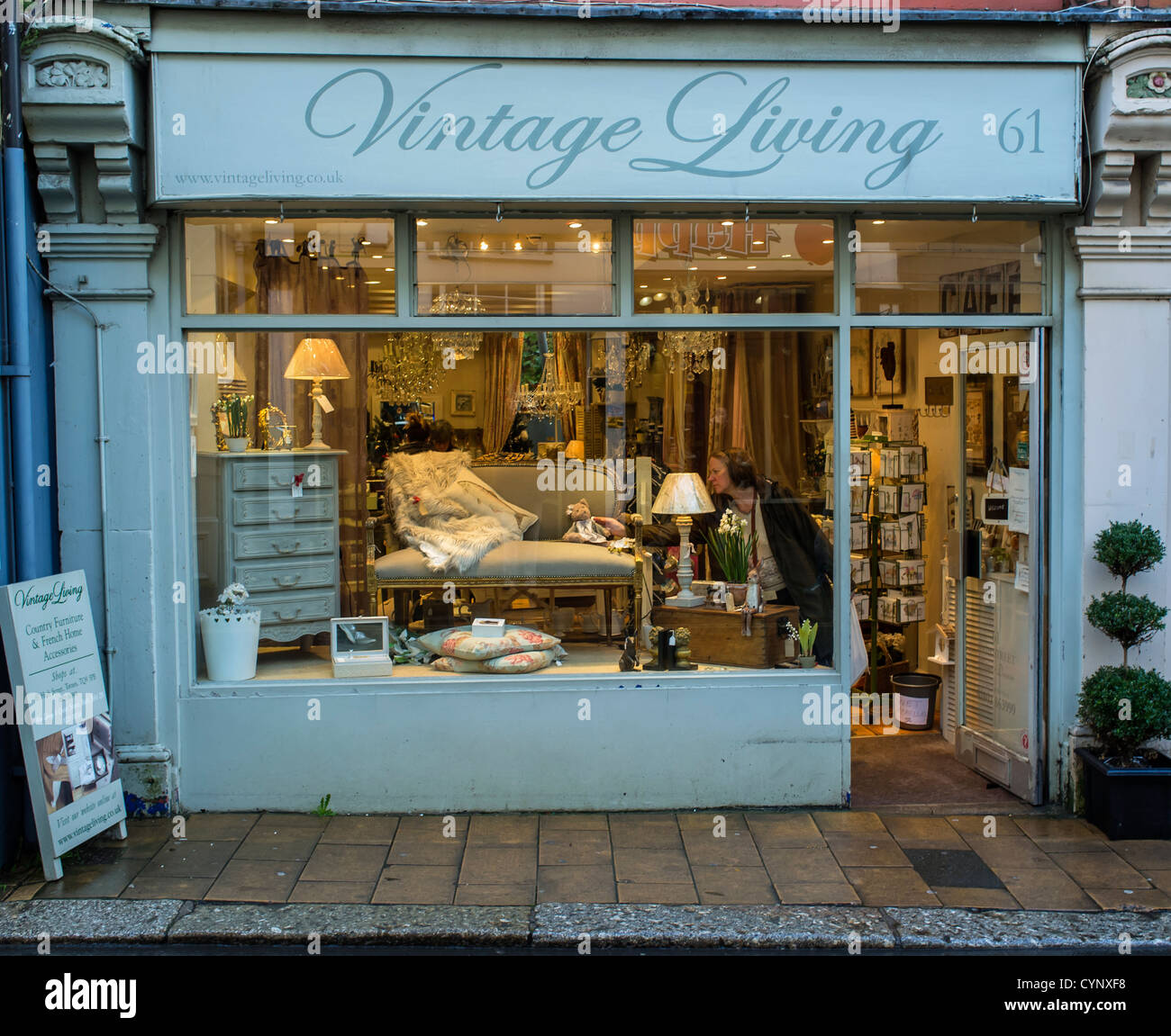 October 29th 2012. Totnes, Devon, England. An shop called Vintage ...
