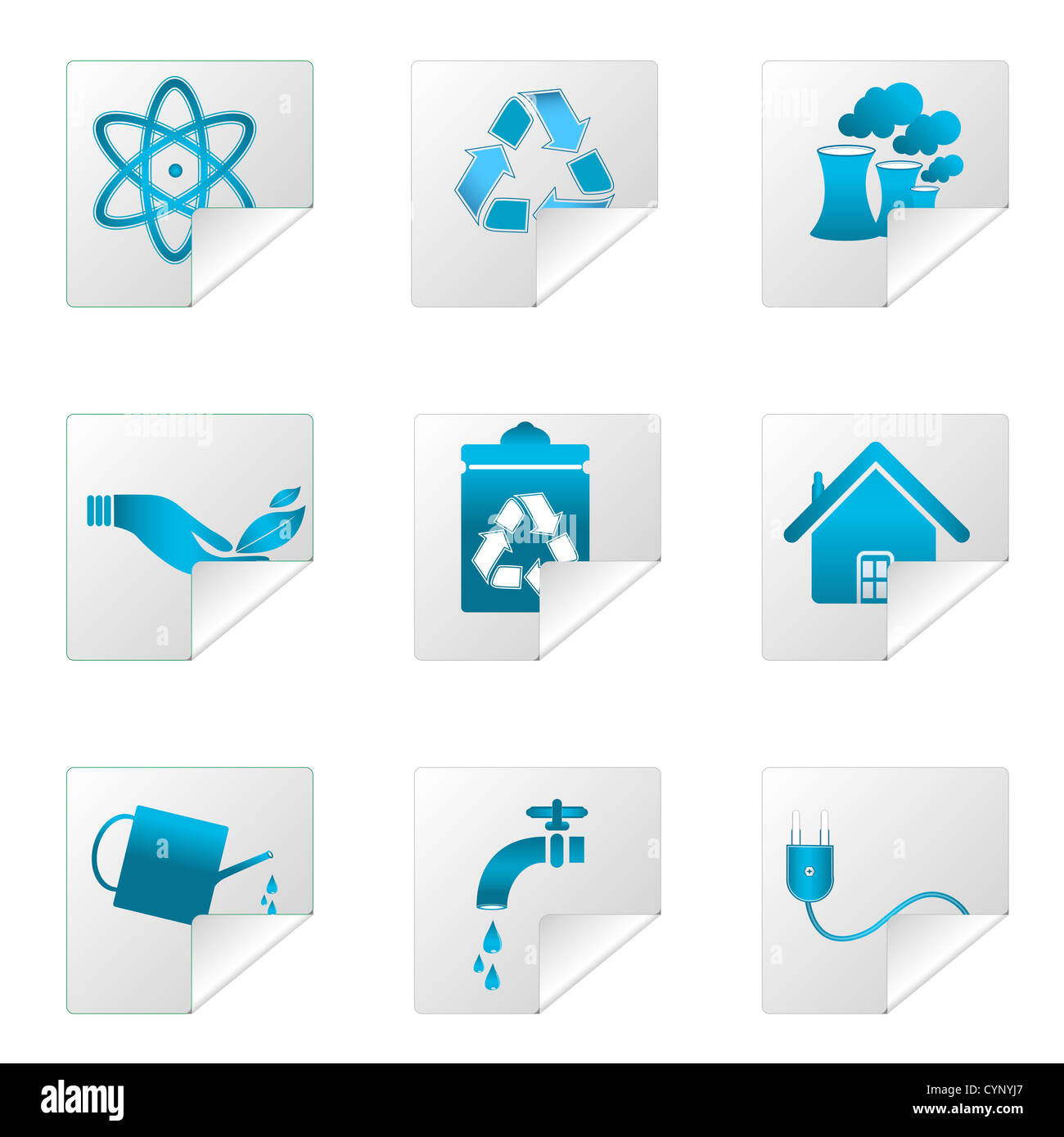 illustration of recycle icons on white background Stock Photo - Alamy