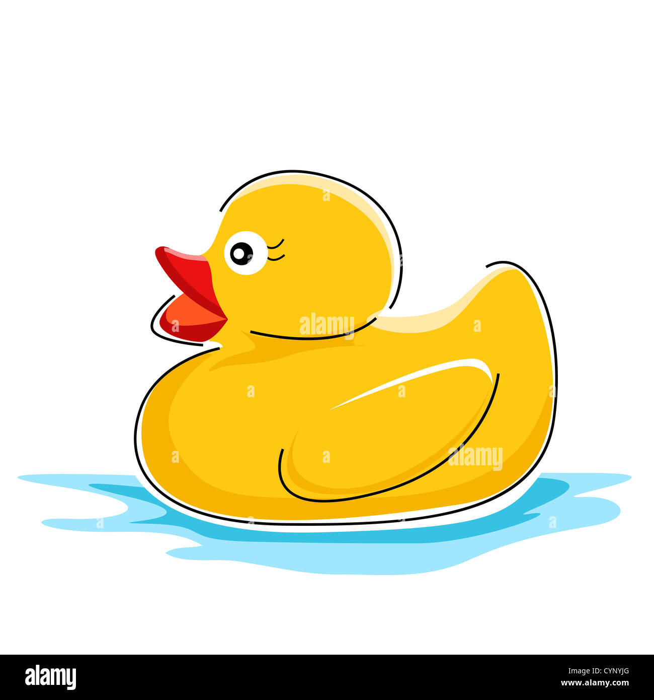 illustration of duck in water on white background Stock Photo - Alamy
