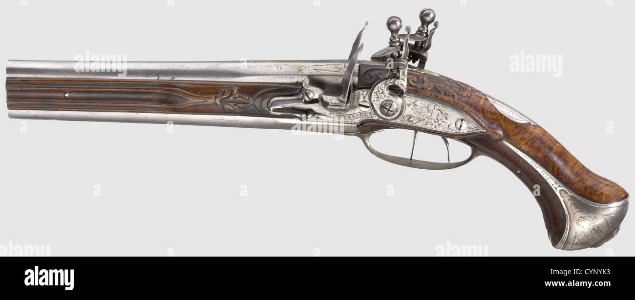 Double Barrel Flintlock Pistol