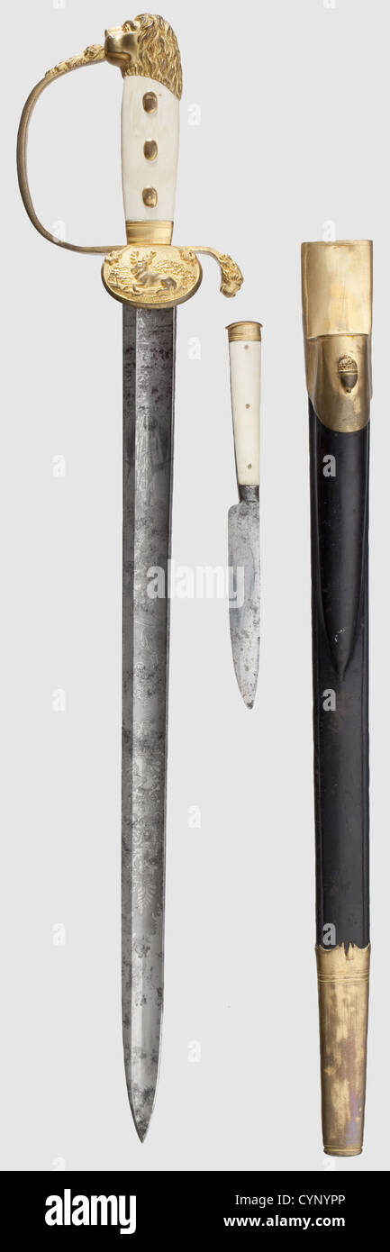 A courtly hunting hanger,Reign of Grand Duke Ludwig III(1848 - 1877 ...