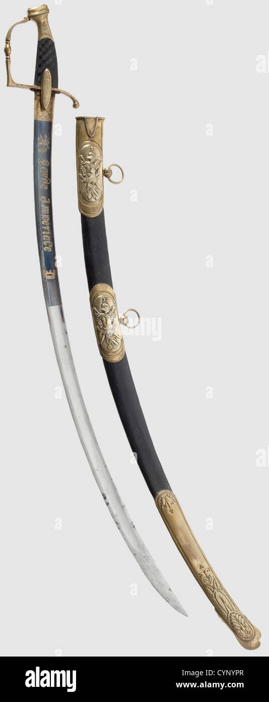 A sabre for officers,of the Imperial Guard. Slightly curved blade with ...