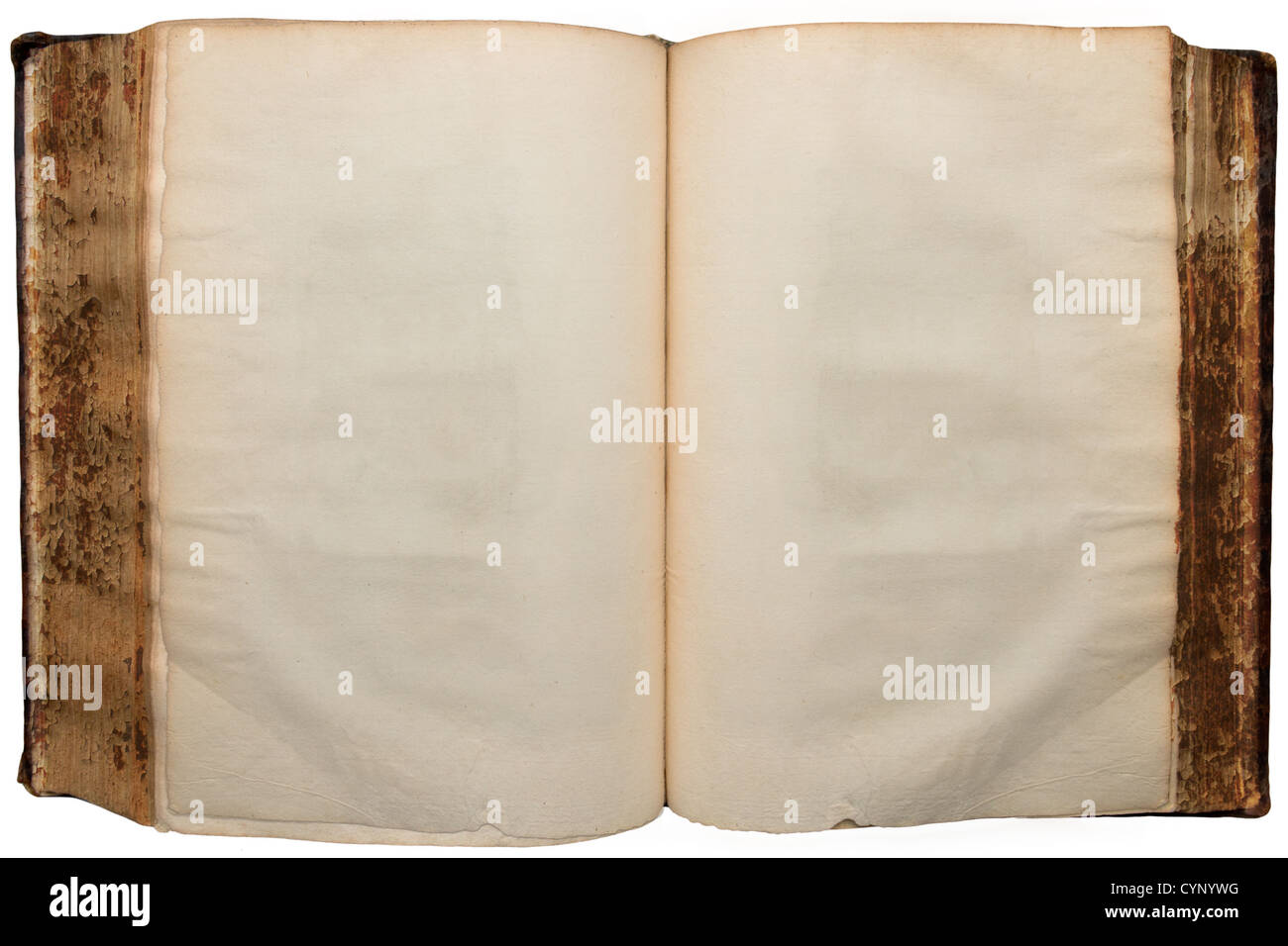 very ancient book open on empty sheets brown background Stock Photo - Alamy