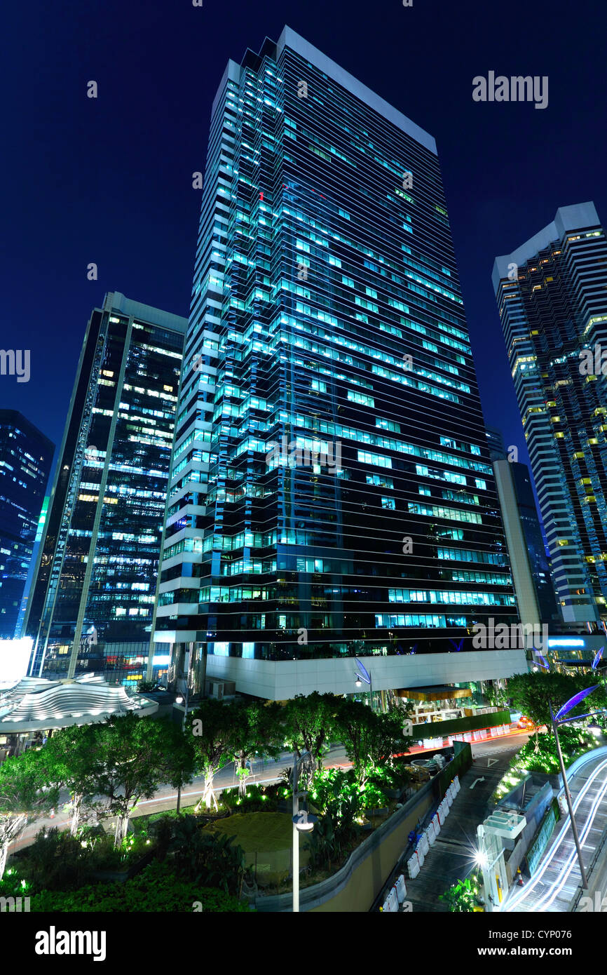 office buildings at night Stock Photo - Alamy