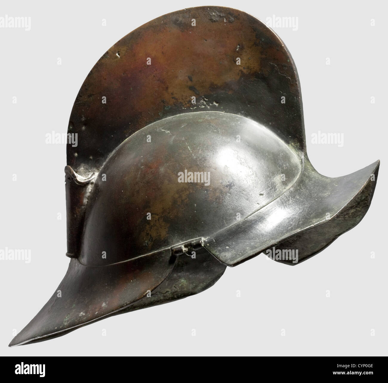 A Philippine Moro helmet,19th century. Helmet made of several soldered ...