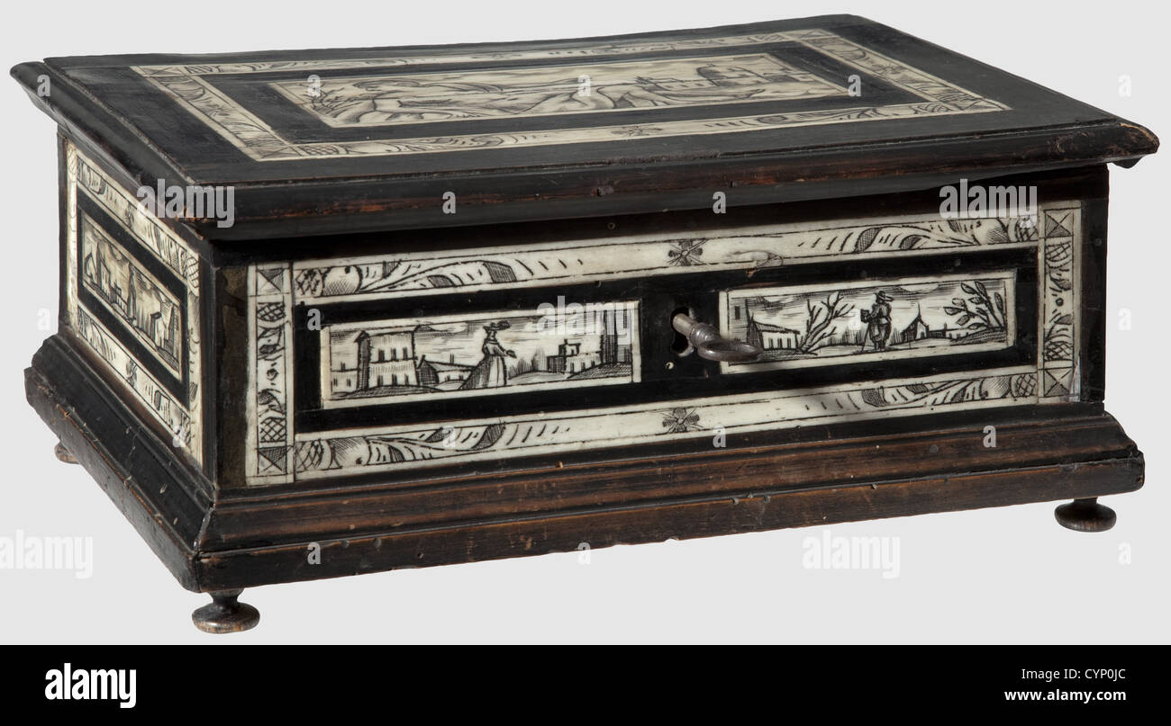 A casket with bone inlays,German or Flemish,mid-17th century ...