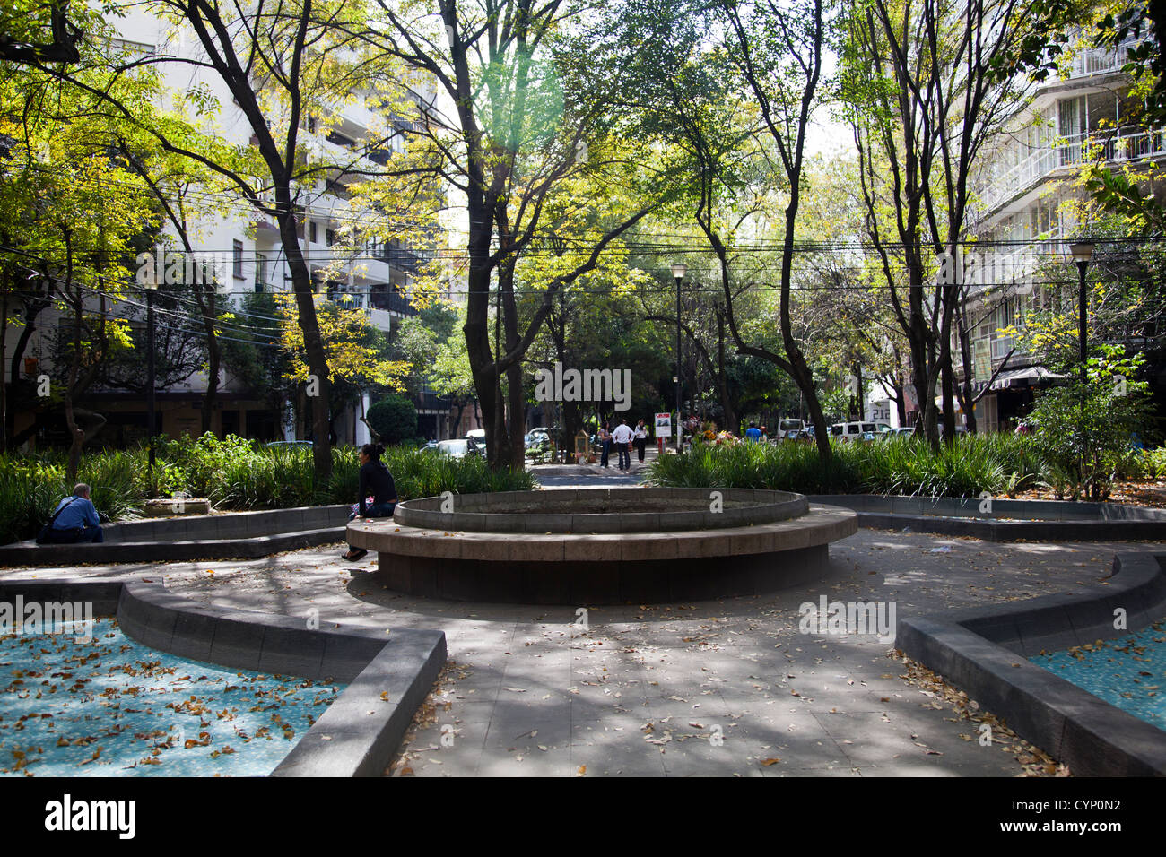 La Condesa neighborhood central path in Mexico City DF Stock Photo - Alamy