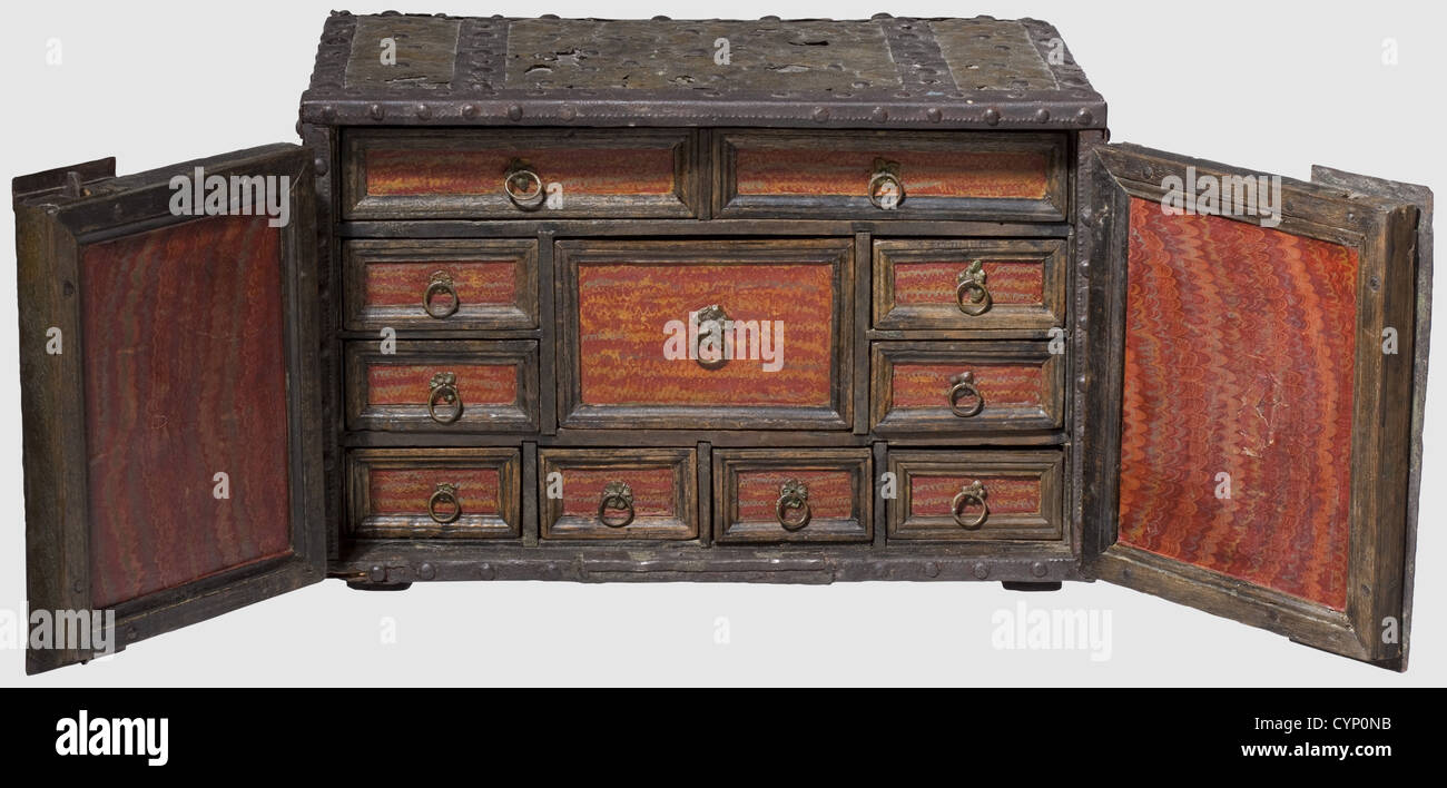 A cabinet case with hidden compartments,North German circa 1700 ...