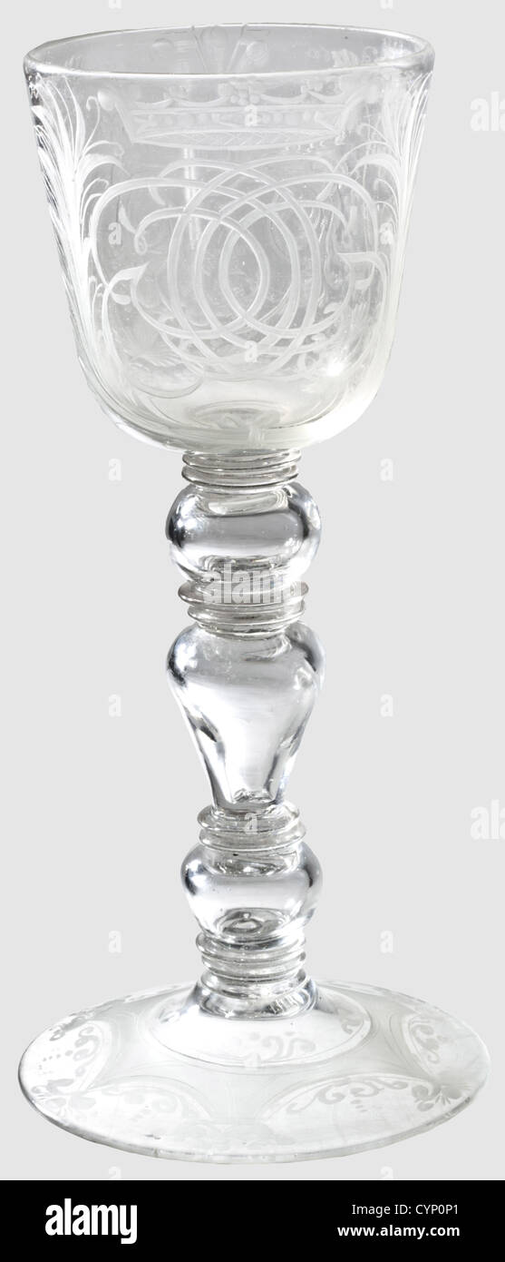 A large baroque goblet with cipher and coat of arms of King George I of ...