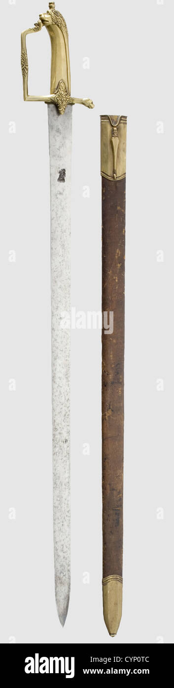A broadsword for officers,early 18th century. Old(ca. 1650)straight ...