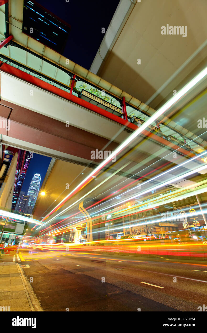 city in night with busy traffic Stock Photo - Alamy