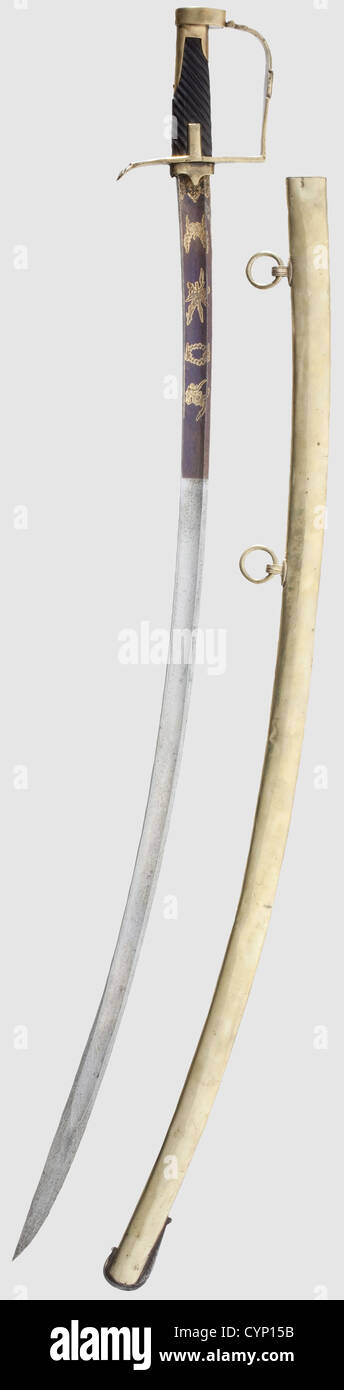 A sabre officers, of Light Cavalry. Fluted, curved blade, the lower ...