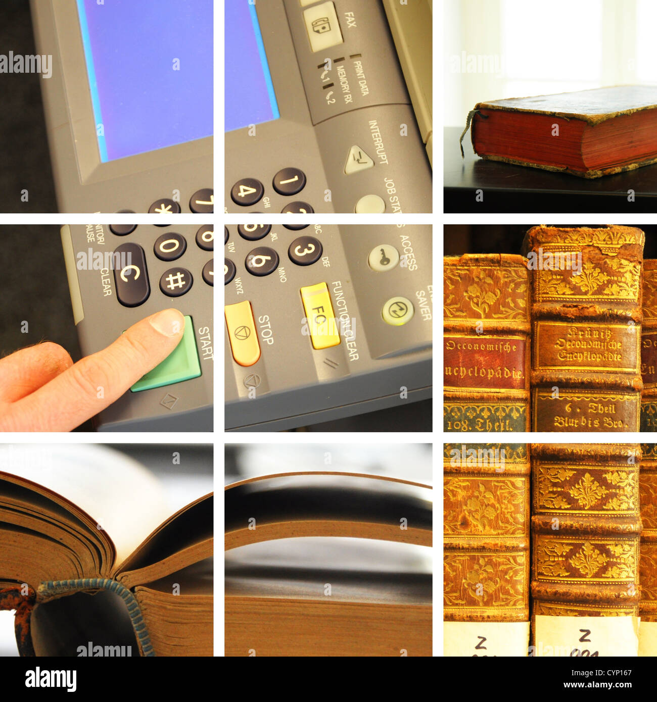 library collage with books showing education concept Stock Photo - Alamy