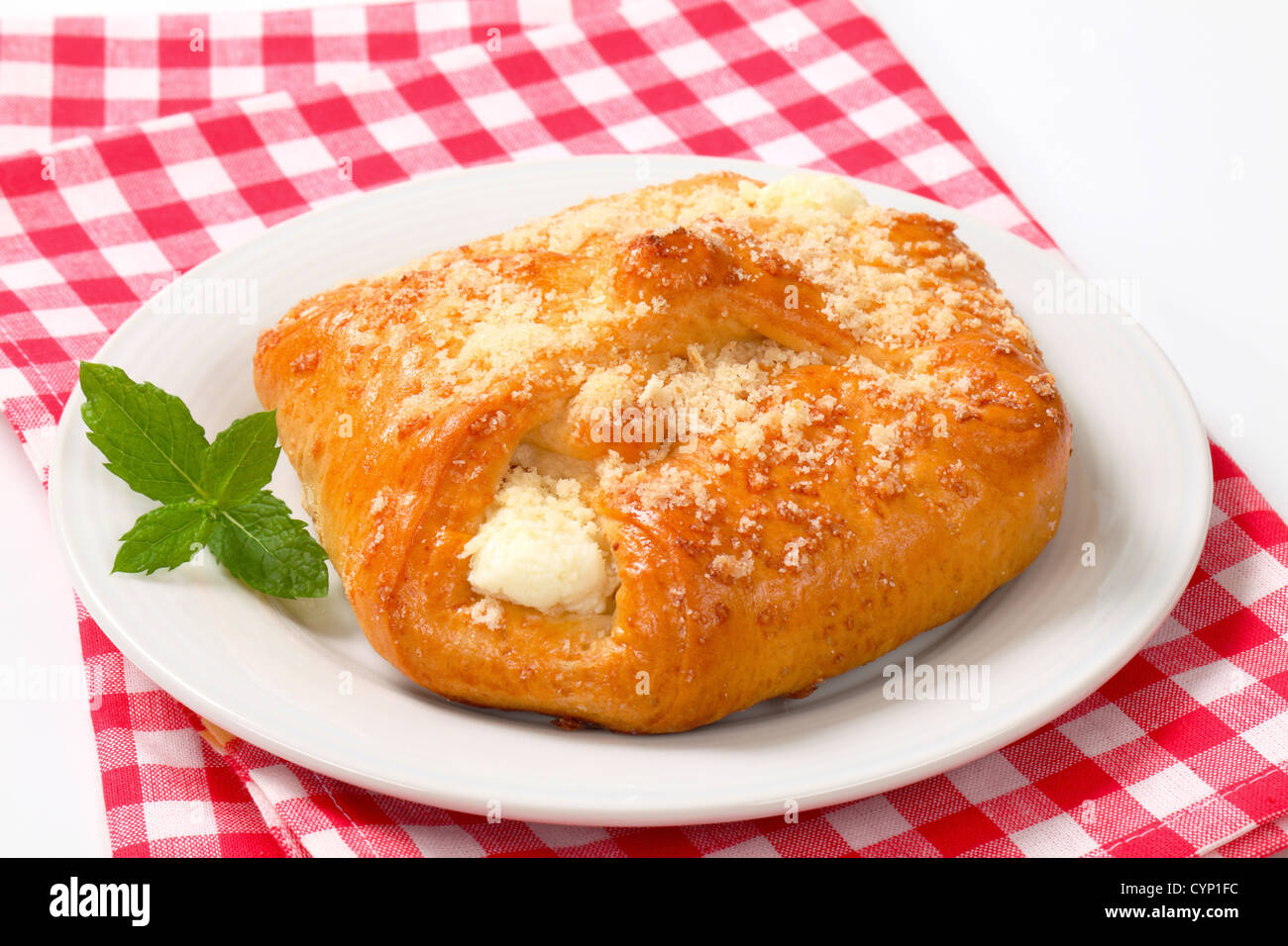 Sweet pastry with cream cheese filling Stock Photo - Alamy